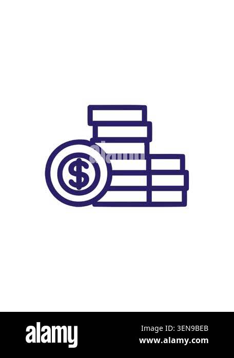 radioactive glowing animation of stacked money symbol icon Stock Video ...