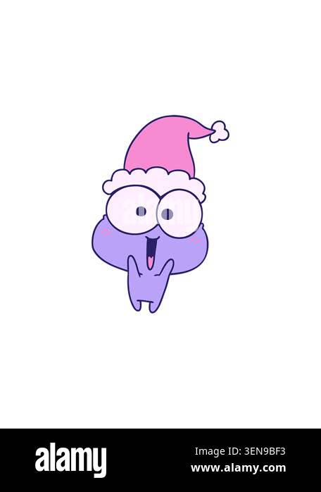 splitting effect animation of hand drawn christmas cartoon of kawaii ...