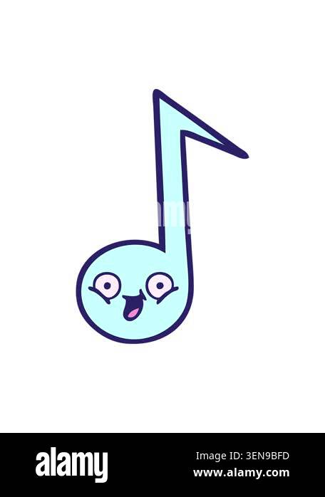 popping motion animation of cute cartoon of a musical note Stock Video ...