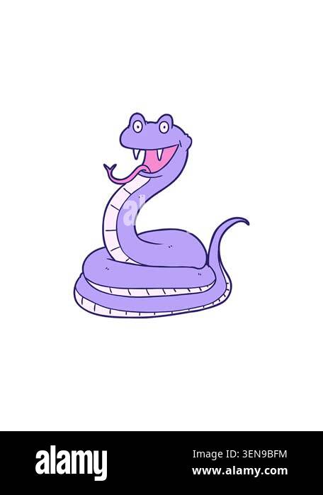 radioactive glowing animation of cartoon happy snake Stock Video ...