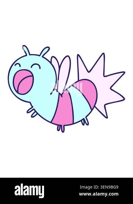 shine light effect animation of cartoon of a cute glowing bug Stock ...