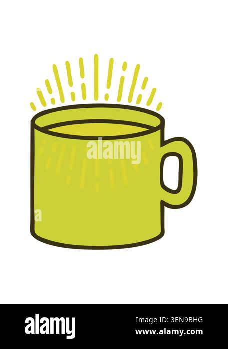 changing color animation of iconic tattoo style icon of cup of coffee ...