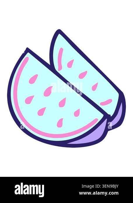 bobbing motion animation of slices of Brazilian water melon drawing ...