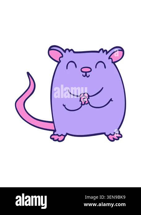 pixelize effect animation of cartoon doodle happy mouse Stock Video ...