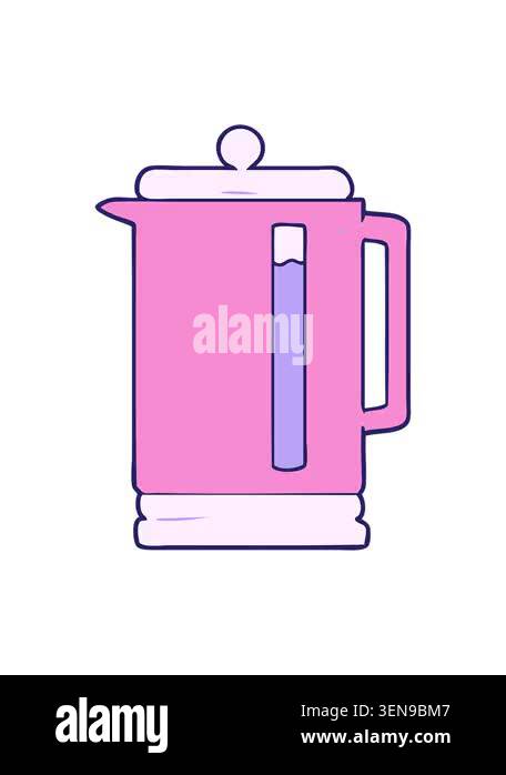 pixelize effect animation of cartoon electric kettle Stock Video ...
