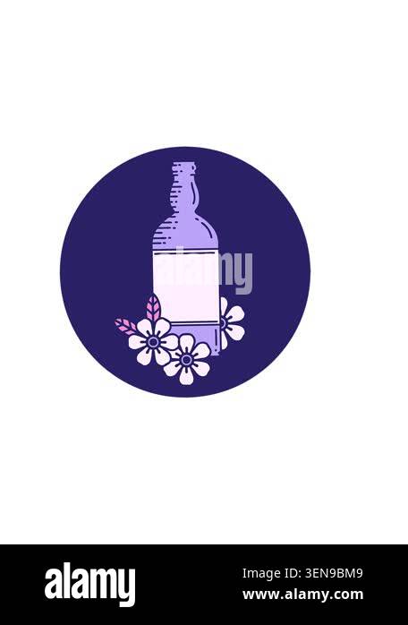 horizontally vibrating animation of tattoo style image of a rum bottle ...