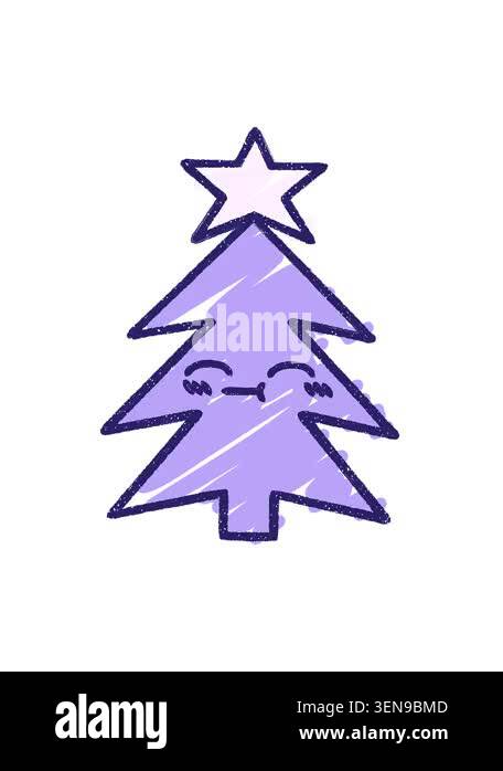 vibrating motion animation of Christmas Tree Chalk illustration Stock ...