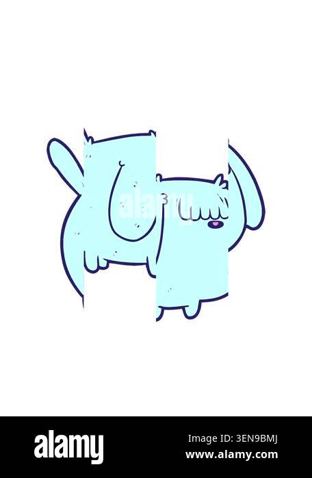 splitting motion animation of cute funny cartoon dog design Stock Video ...