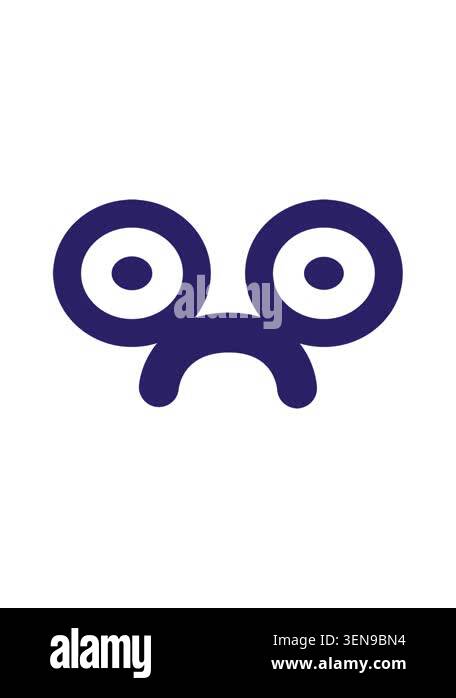 pressure popping animation of sad staring face icon Stock Video Footage ...