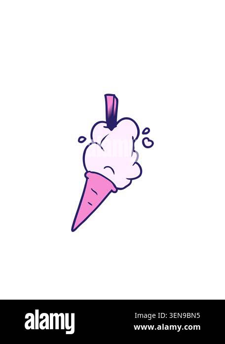 blinking radial lines animation of cartoon ice cream design Stock Video ...