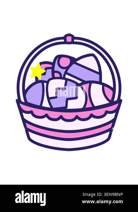 twinkling stars effect animation of traditional easter basket Stock ...