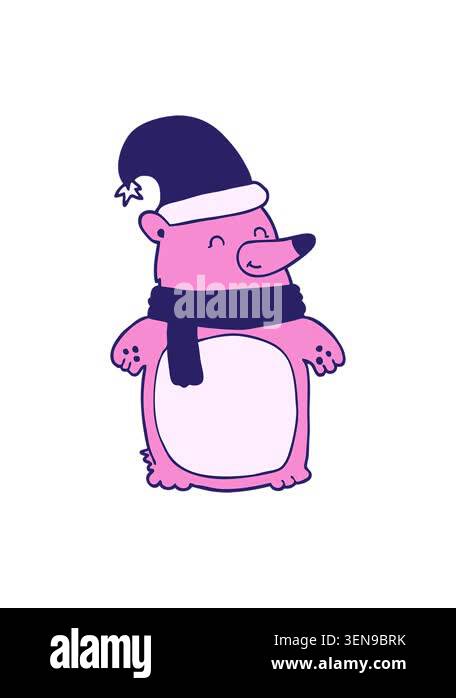 bob and pause animation of cartoon christmas bear Stock Video Footage ...