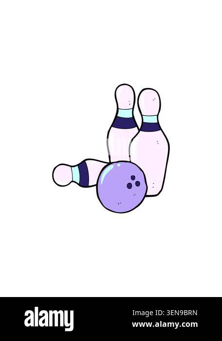starburst effect animation of ten pin bowling cartoon Stock Video ...