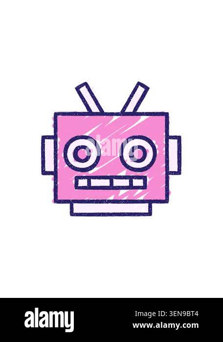 sales flash animation of Robot Head Chalk Drawing Stock Video Footage ...