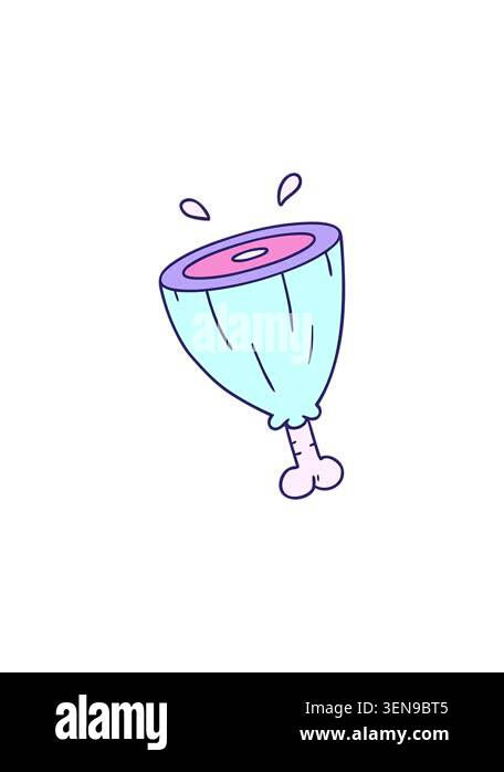 splitting effect animation of cartoon doodle of a joint of ham Stock ...