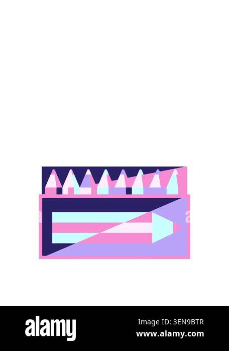 stretching up animation of pack of coloring pencils illustration design ...