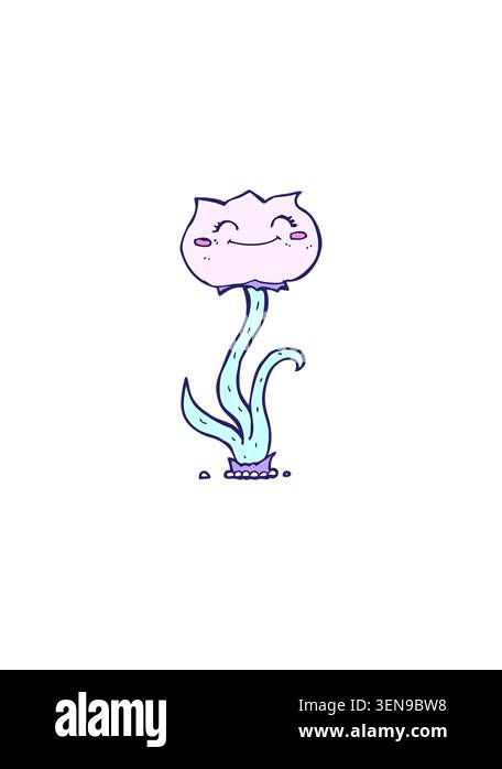 splitting effect animation of a cartoon flower Stock Video Footage - Alamy