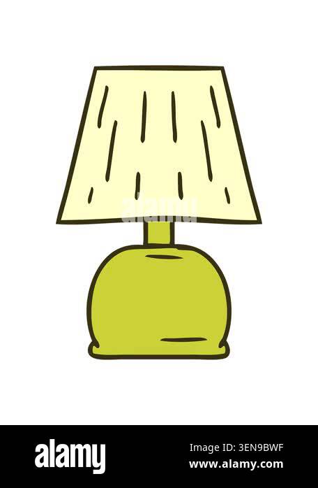 changing color animation of hand drawn cartoon doodle of a bed side ...