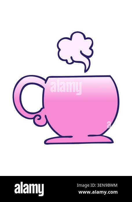 jiggle and pause animation of gradient shaded quirky cartoon hot drink ...