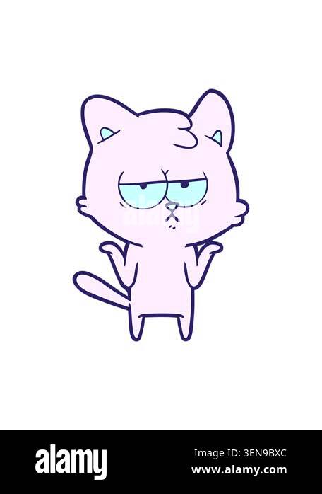 pressure popping animation of bored cartoon cat Stock Video Footage - Alamy