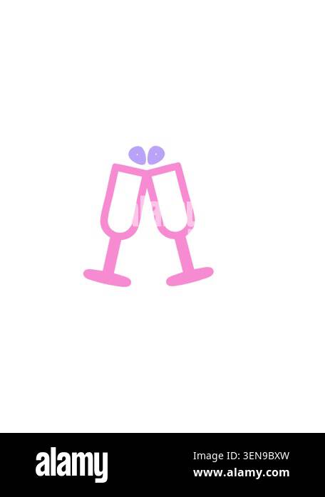 horizontally vibrating animation of raised glasses symbol icon Stock ...