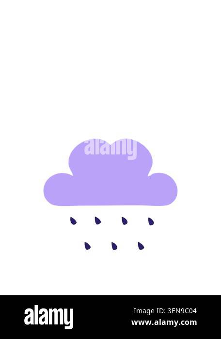 stretching up animation of rain cloud symbol icon Stock Video Footage ...