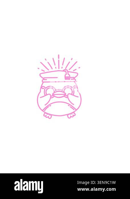horizontally vibrating animation of illustration of a traditional black ...