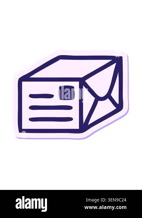shivering motion animation of sticker of a cute cartoon paper parcel ...