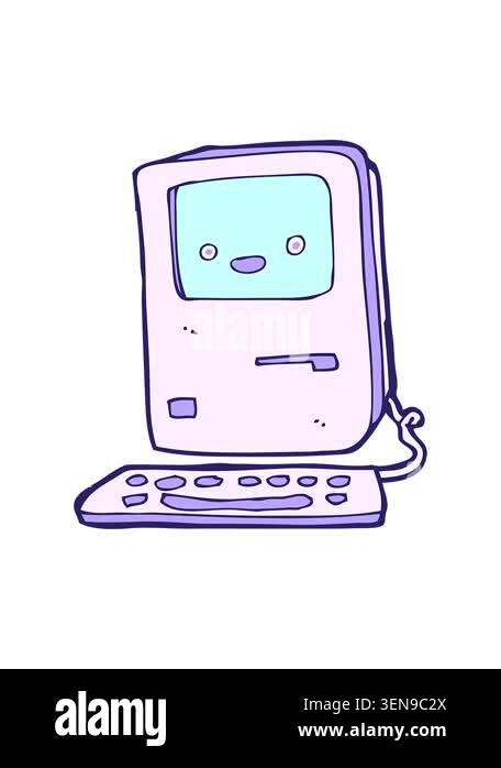 bob and pause animation of cartoon of old computer Stock Video Footage ...
