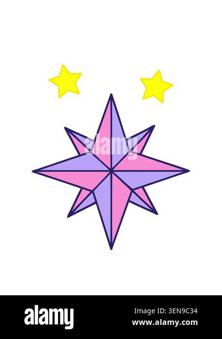 spinning stars animation of illustration tattoo in traditional style of ...