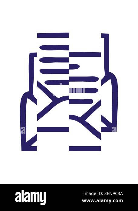 splitting motion animation of line drawing cartoon of a letter and ...