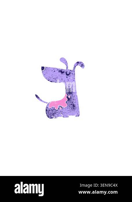horizontally vibrating animation of cartoon happy dog drawing Stock ...