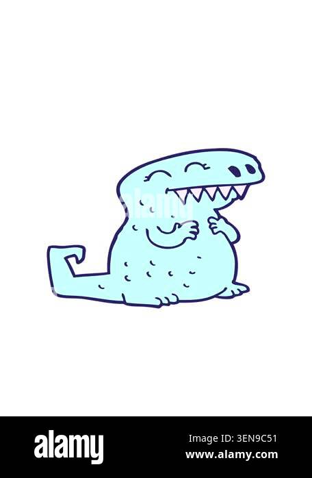bobbing motion animation of dinosaur doodle cartoon Stock Video Footage ...