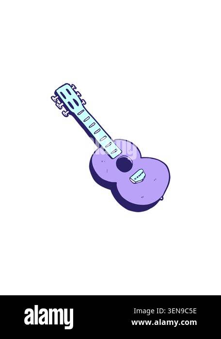splitting effect animation of cartoon guitar design Stock Video Footage ...