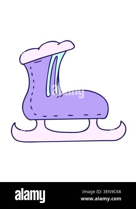 jiggle motion animation of hand drawn cartoon doodle of an ice skate ...