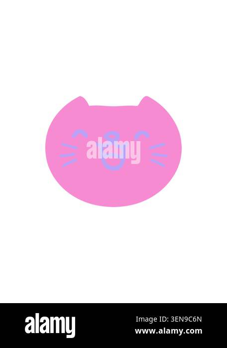 splitting effect animation of cat face Stock Video Footage - Alamy