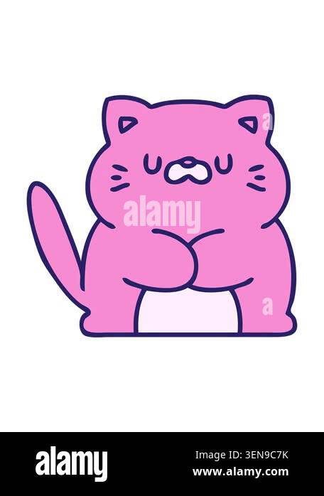 bobbing motion animation of cartoon of cute little cat Stock Video ...