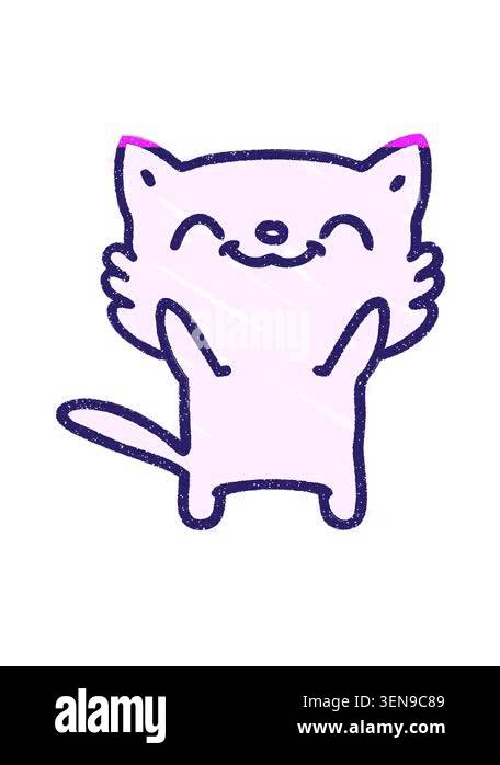 power up animation of Cat Chalk Drawing illustration Stock Video ...