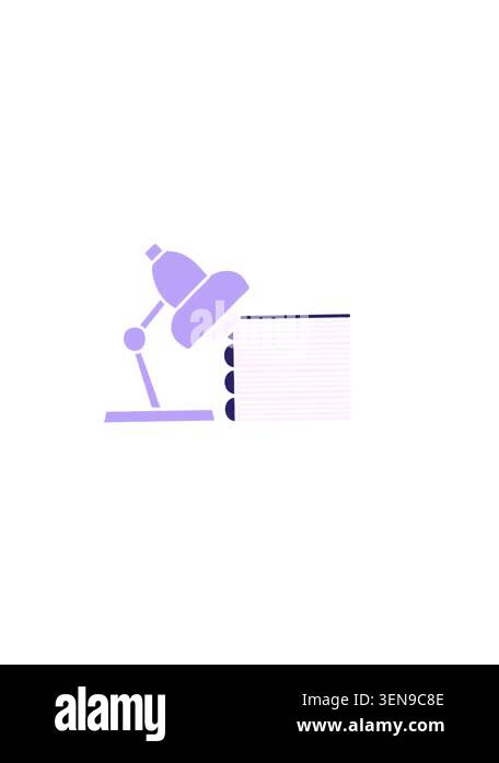 horizontally vibrating animation of flat color retro cartoon of a study ...