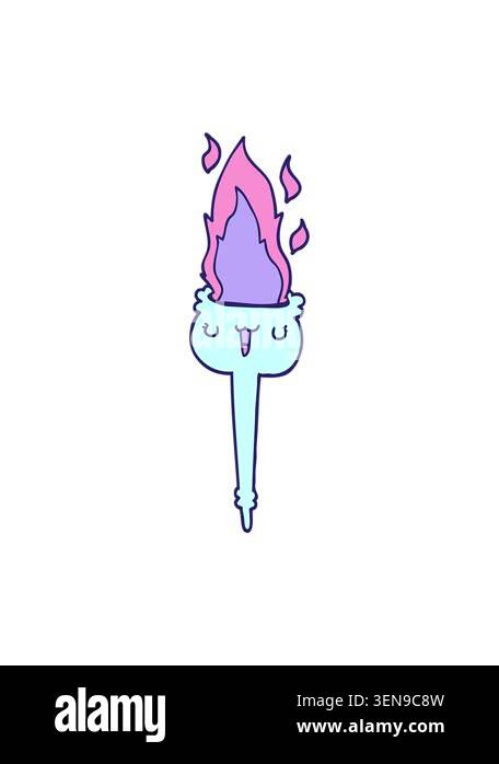 pressure popping animation of cartoon flaming torch Stock Video Footage ...