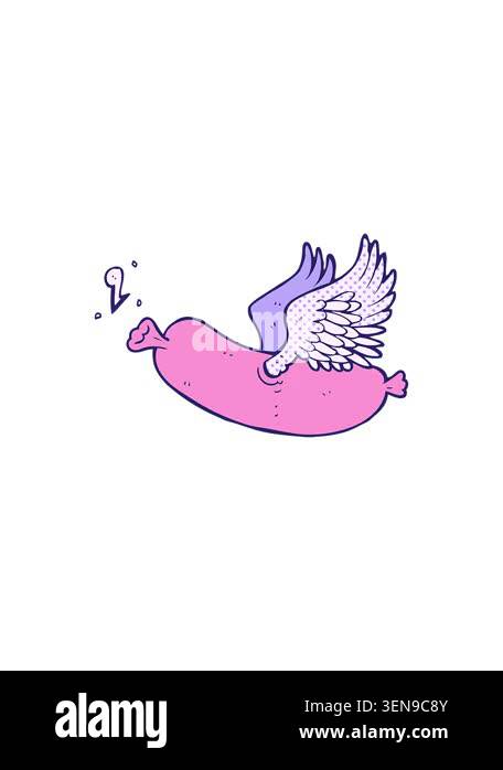 starburst effect animation of cartoon flying sausage Stock Video ...
