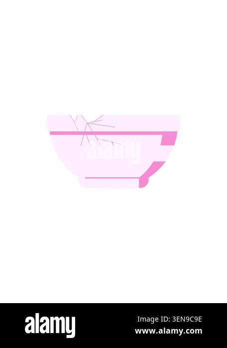 flashy sales animation of cracked bowl graphic vector illustration icon ...