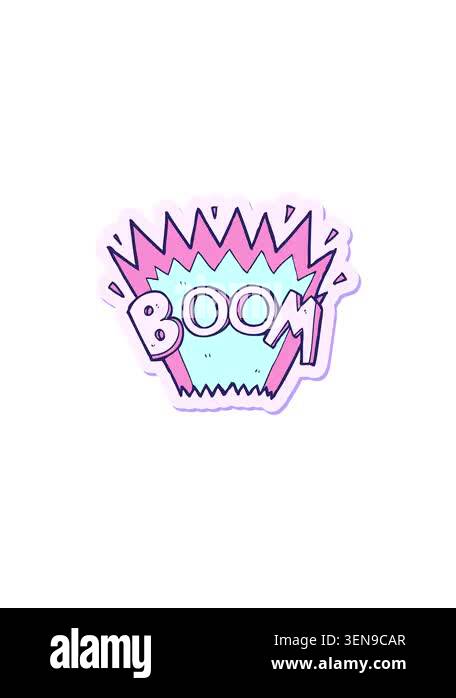 flashy sales animation of sticker of a cartoon comic book explosion ...
