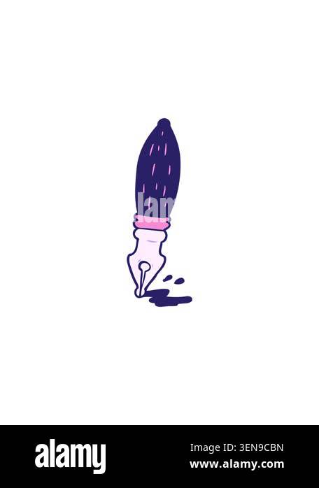 sales flash animation of cartoon traditional fountain pen Stock Video ...