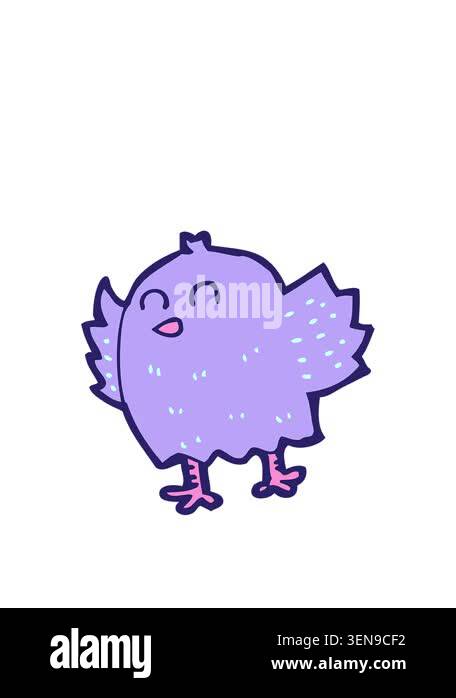 stretching up animation of cartoon of neon color bird Stock Video ...