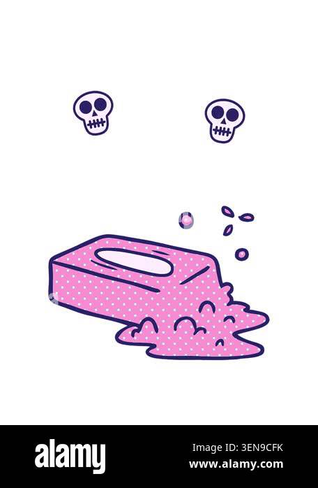 spinning skulls animation of hand drawn cartoon doodle of a bubbled ...