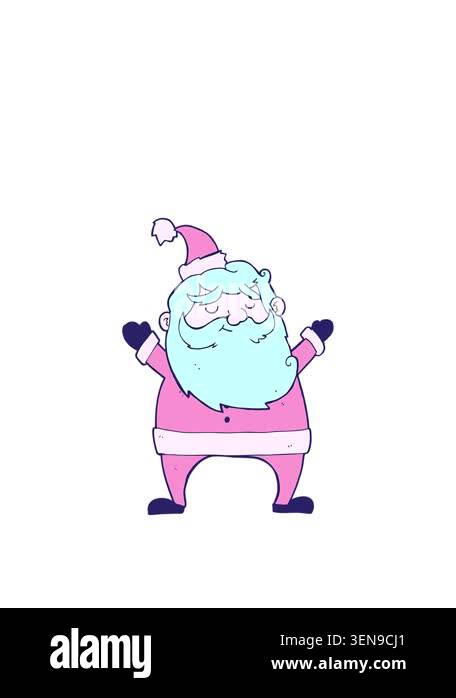 stretching up animation of jolly santa cartoon illustration Stock Video ...