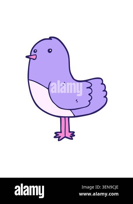 jiggle and pause animation of cartoon bright color bird Stock Video ...