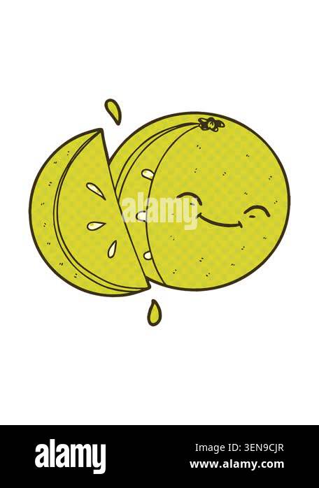 changing color animation of cartoon sliced orange Stock Video Footage ...