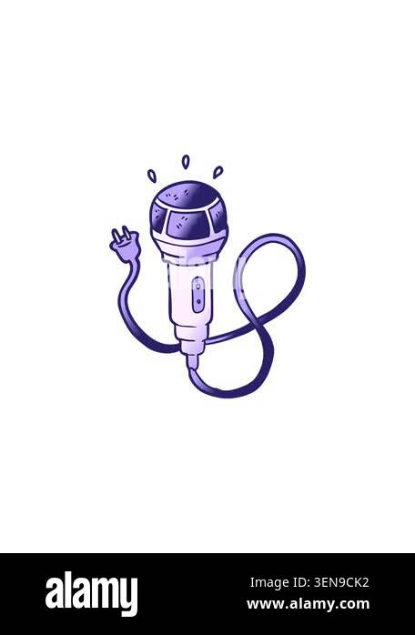 radioactive glowing animation of cartoon microphone Stock Video Footage ...